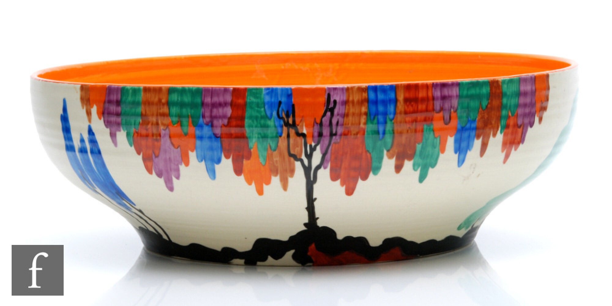 Clarice Cliff | Latona Tree - A large ribbed wash bowl (Circa 1930 ...