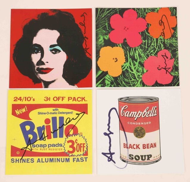 Andy Warhol | Set of 4 presentation cards for the exhibition A print ...