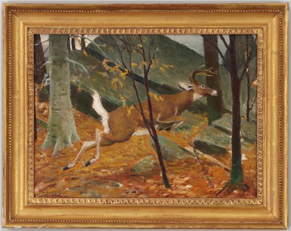 Arthur Davenport Fuller | leaping white-tailed buck | MutualArt