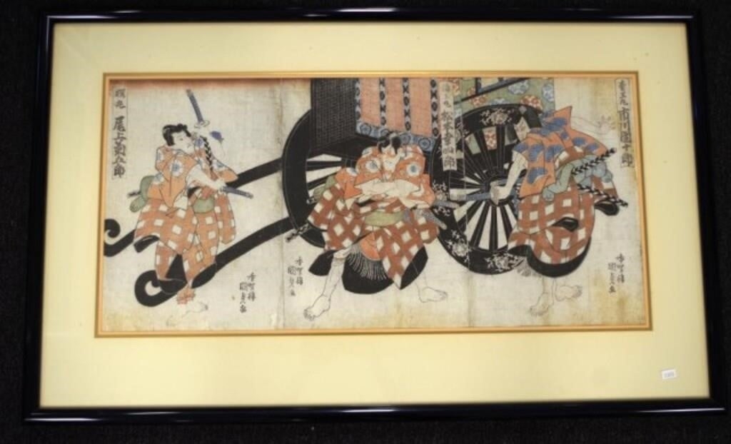 Utagawa Kunisada | Triptych Japanese Woodblock | MutualArt