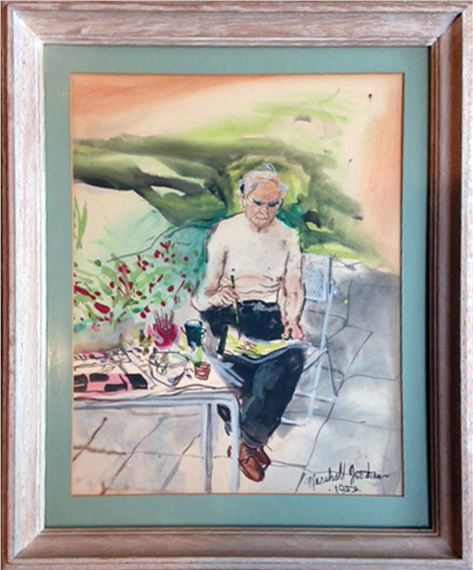 Marshall Goodman | Self-Portrait On Garden Patio (1959) | MutualArt