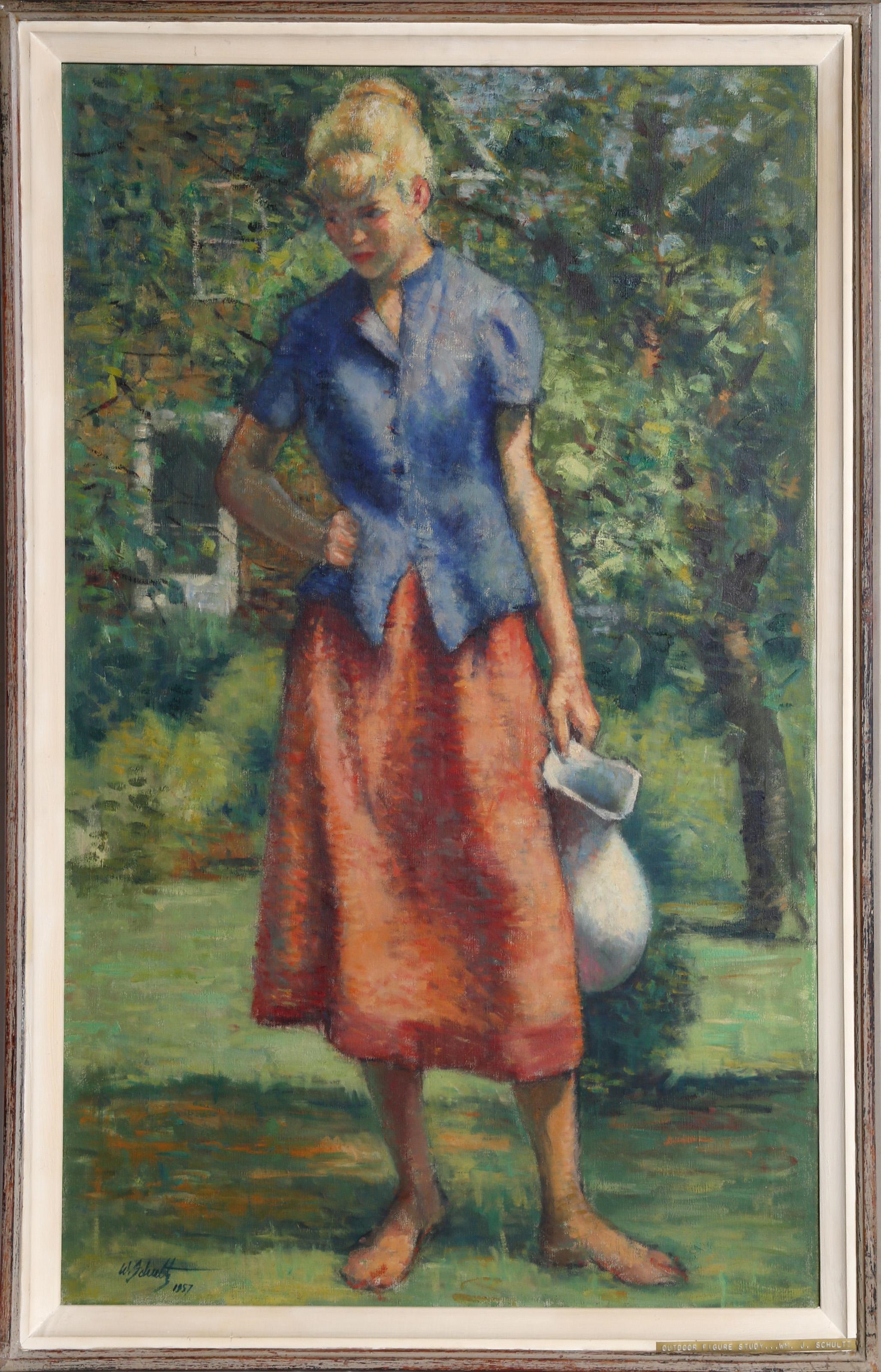 William J. Schultz | Outdoor Figure Study (1957) | MutualArt