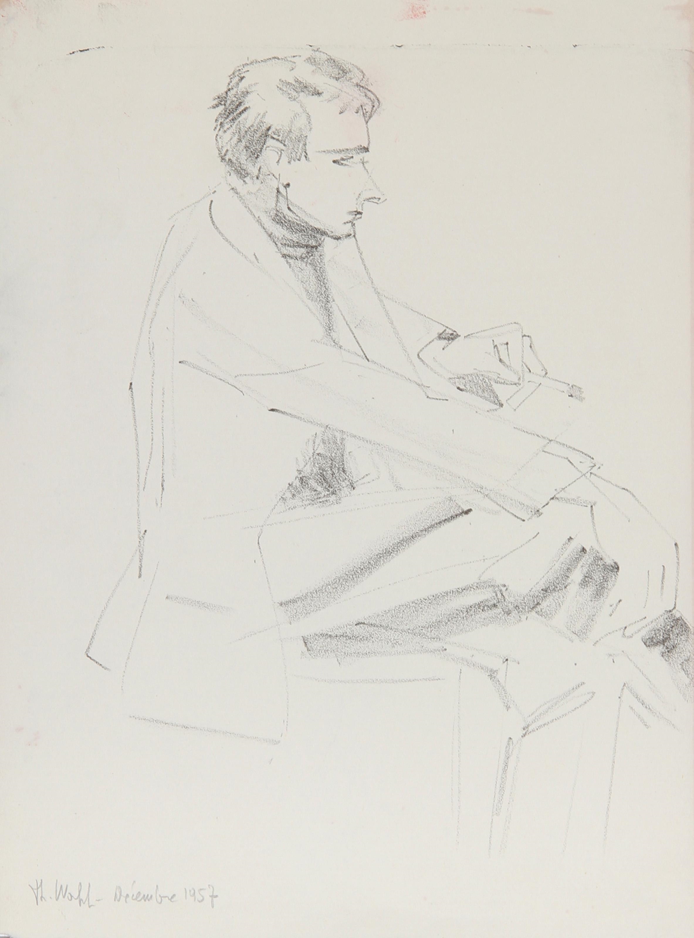 Theo Wahl | Man Smoking (1957) | MutualArt