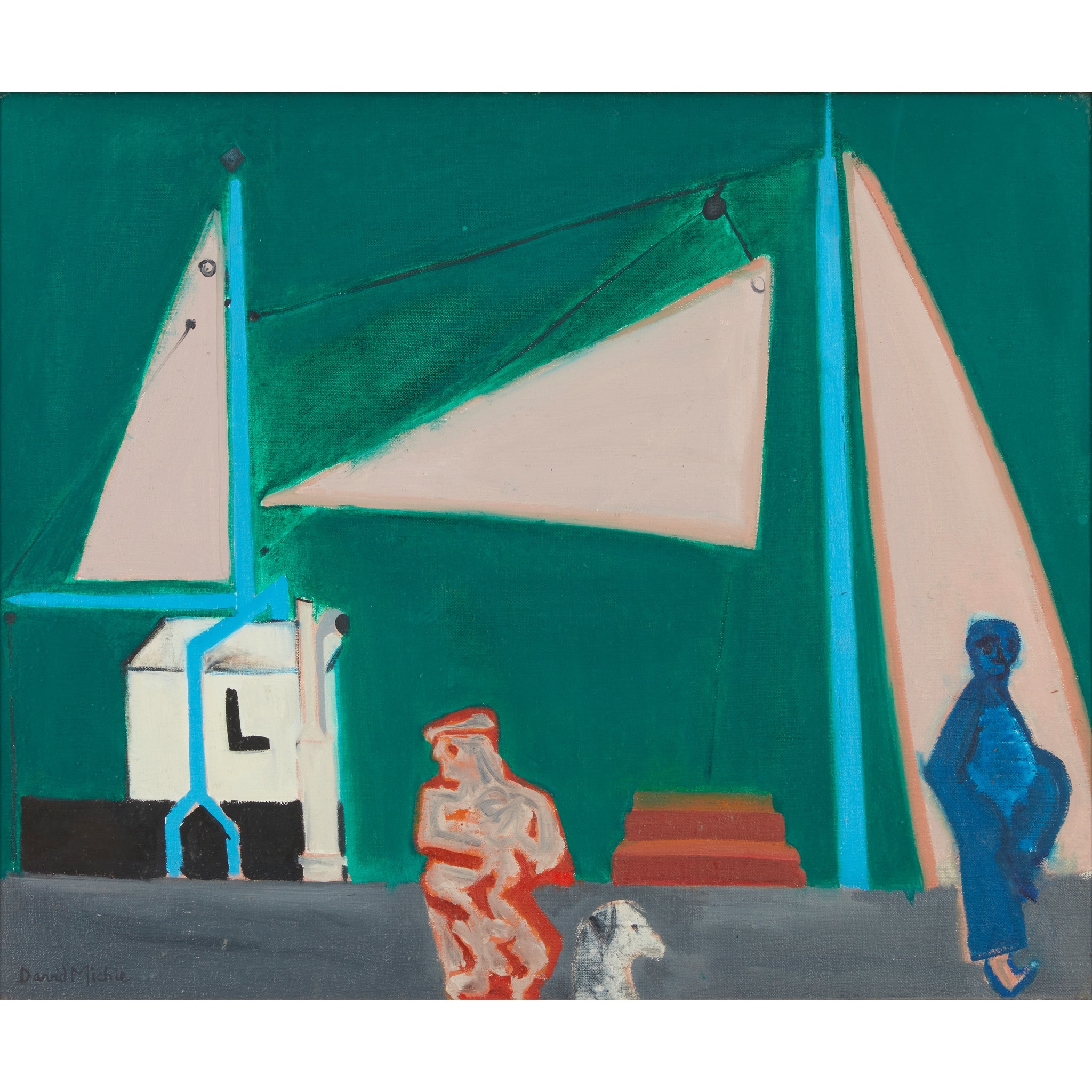 David Michie | PINK SAILS AND A DOG HONFLEUR | MutualArt