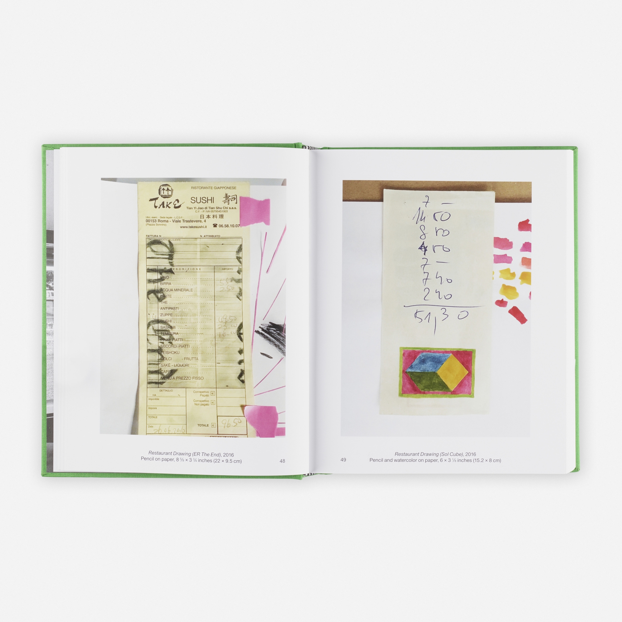 Jonathan Monk | Restaurant Drawings with one original receipt drawing ...