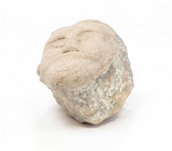 American School, 19th Century | AMERICAN FOLK ART STONE HEAD. | MutualArt