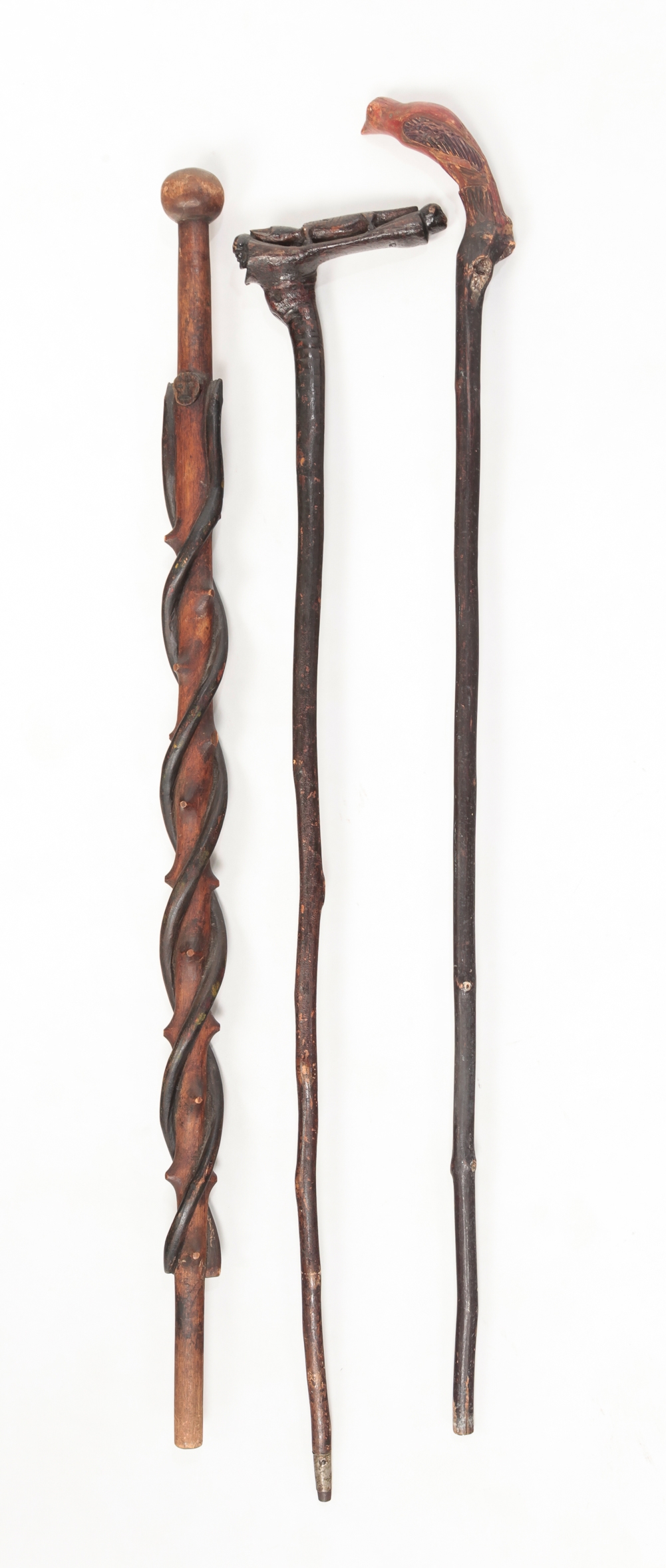 American School, 20th Century | THREE AMERICAN FOLK ART CANES AND ...