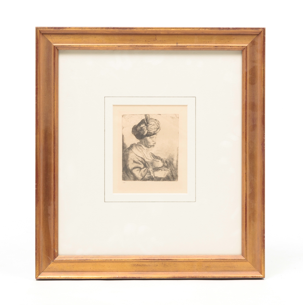 Rembrandt van Rijn | MAN WITH TURBAN AFTER ANTHONY DE HAEN. | MutualArt