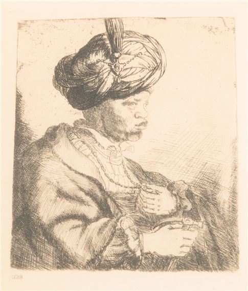 Rembrandt van Rijn | MAN WITH TURBAN AFTER ANTHONY DE HAEN. | MutualArt