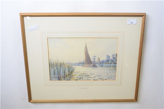Stephen John Batchelder | Wherry Passing a Church | MutualArt