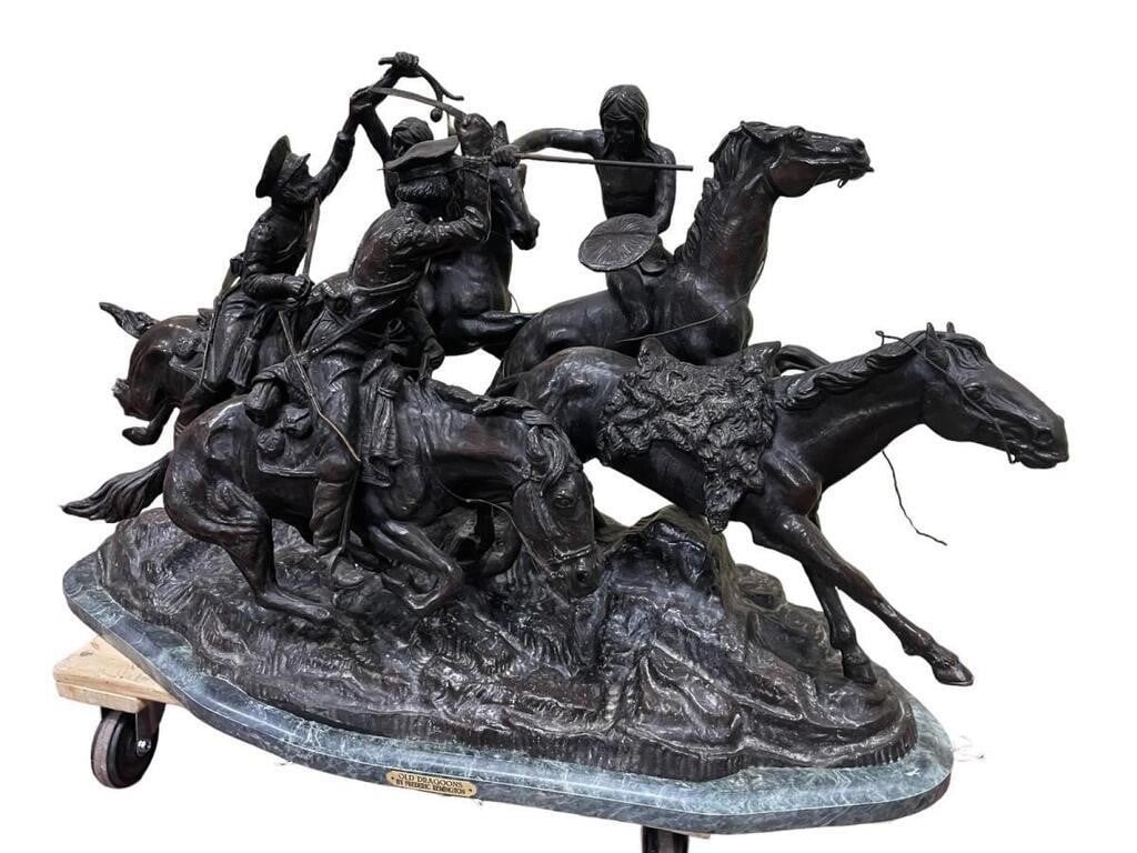 Frederic Remington | OLD DRAGOONS DEPICTS BATTLE BETWEEN TWO MOUNTED ...