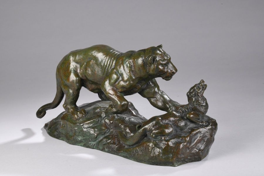 Antoine-Louis Barye | Panther surprising a zibeth (second version ...