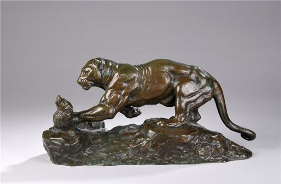 Antoine-Louis Barye | Panther surprising a zibeth (second version ...