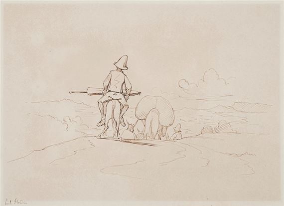 Paul Flandrin | Travelers on a Donkey (1849) | MutualArt