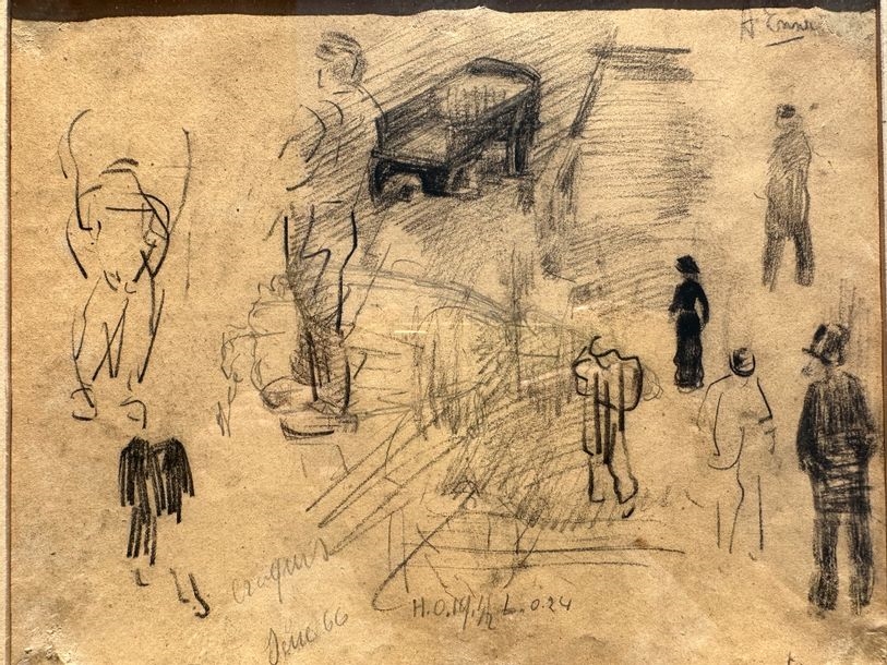 James Ensor | Sheet of studies of characters on both sides | MutualArt