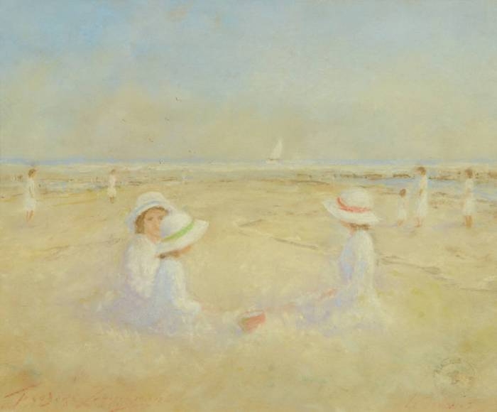 Theodore Zimmerman | Madam Zimmerman and Family on the Beach at Le ...