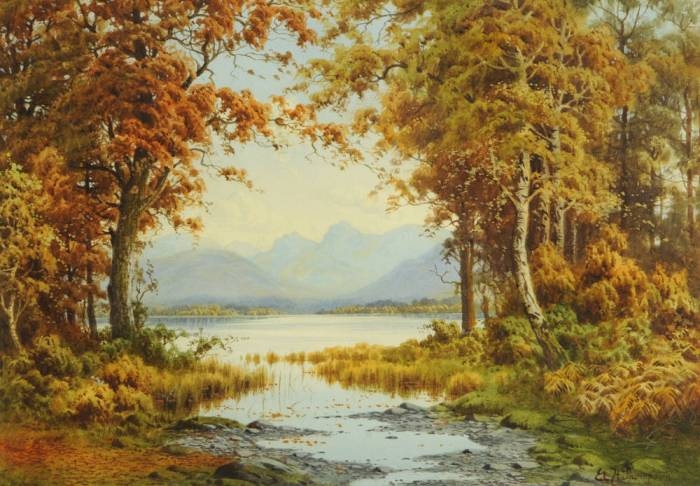 Edward Horace Thompson | A Glimpse of The Langdale Pikes from ...