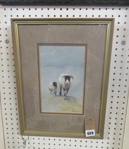 Brian Irving | WATERCOLOUR OF SHEEP BY BRIAN IRVING | MutualArt