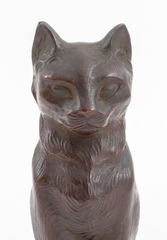 Rembrandt Bugatti | Art Deco Patinated Bronze Seated Cat Sculpture ...