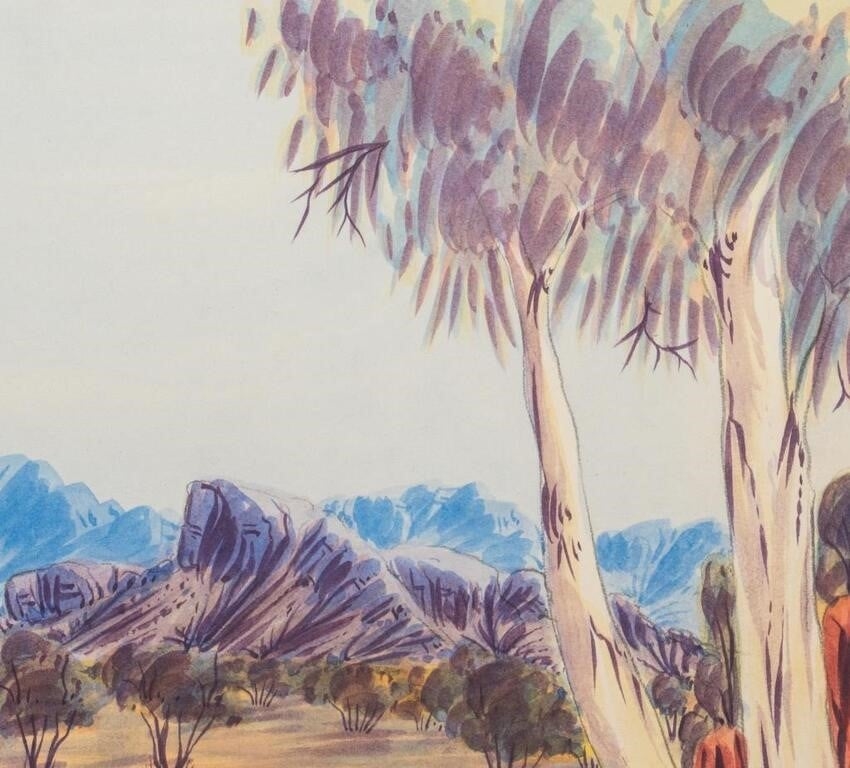Albert Namatjira Jr. | Albert Namatjira II Landscape Watercolor on ...