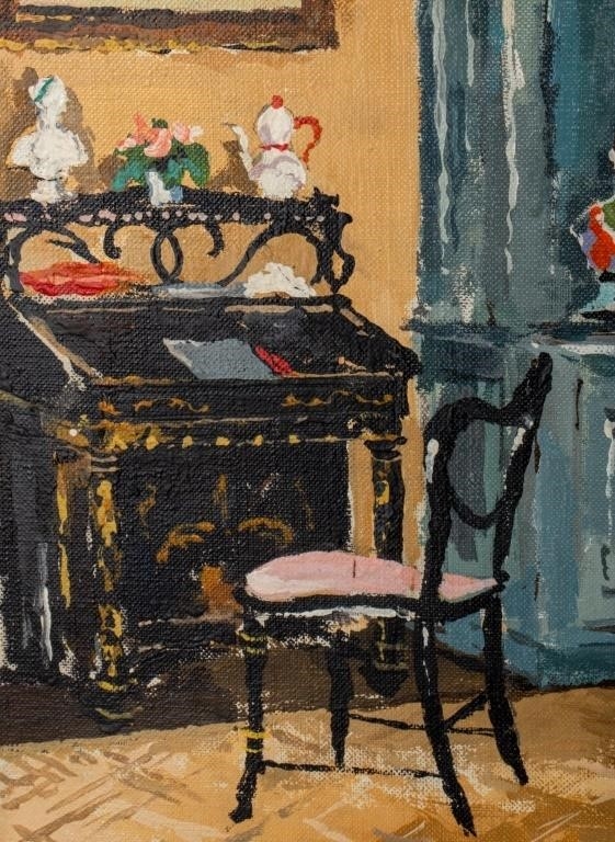 John Hulse | John Hulse Interior Scene Oil on Canvas | MutualArt