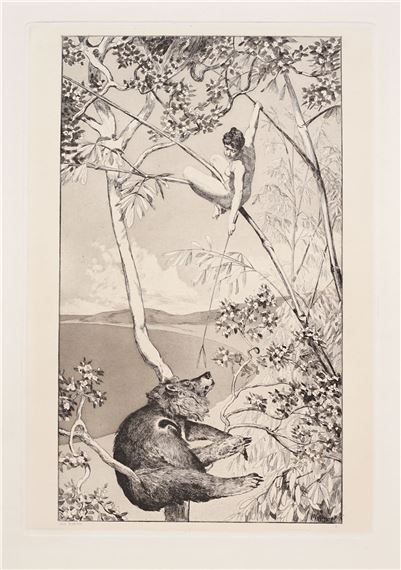 Max Klinger | Mappe mit 12 Arbeiten a) Bär und Elfe. b) Am Meer. c ...