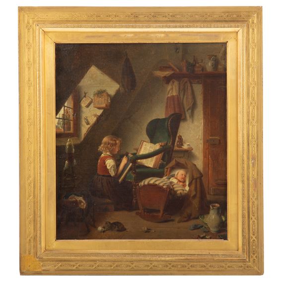 August Friedrich Siegert | The Writing Lesson (1856) | MutualArt