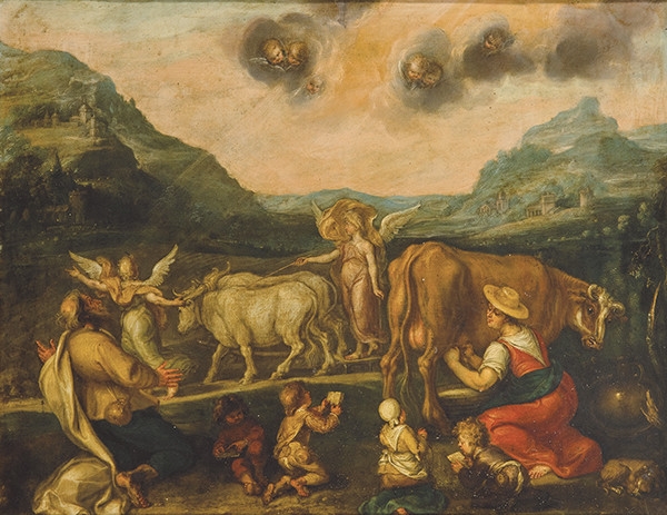Simon de Vos | San Isidro Labrador y el milagro de los bueyes | MutualArt
