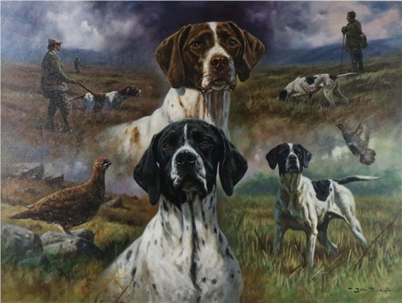 John Trickett | Five pointers with a pheasant and grouse | MutualArt