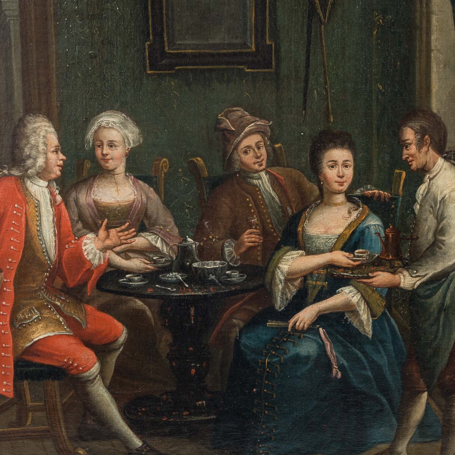 French School, 17th Century | Noblemen having coffee in the salon ...