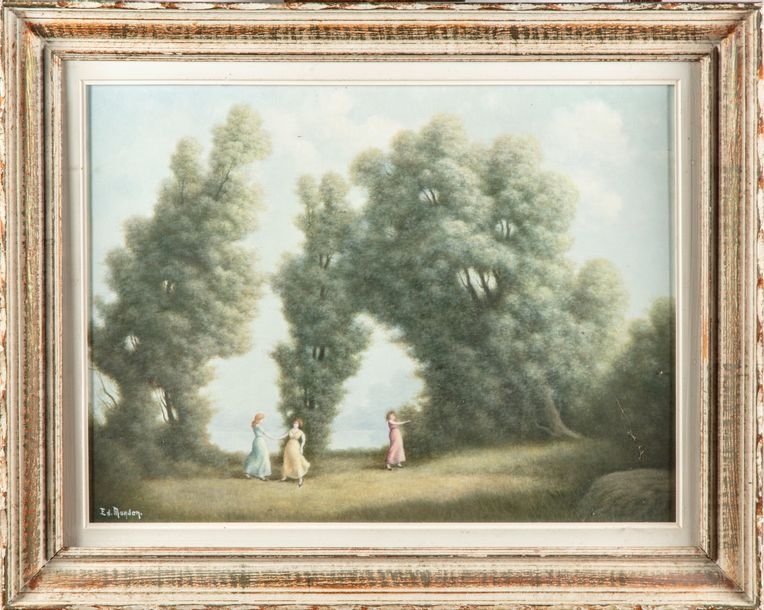 Edouard Mandon | Landscape with dancers | MutualArt