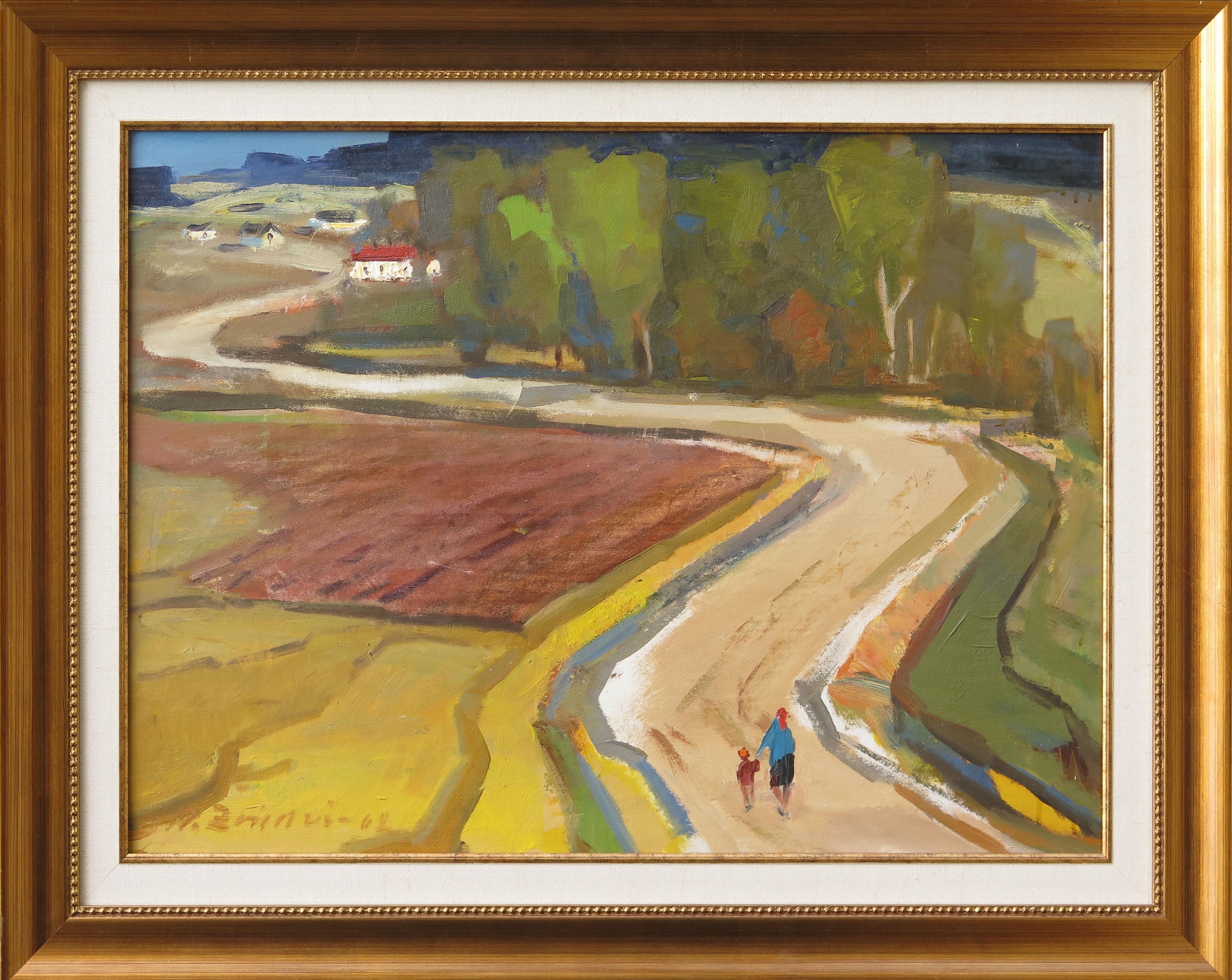 Aleksandrs Zviedris | Ainava ar lauku ceļu 1962 (1962) | MutualArt
