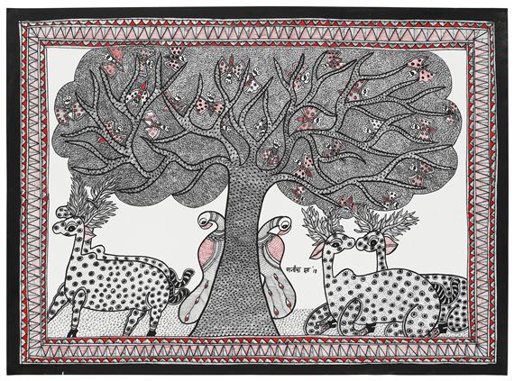 Manisha Jha | Untitled (Madhubani Painting) (2018) | MutualArt