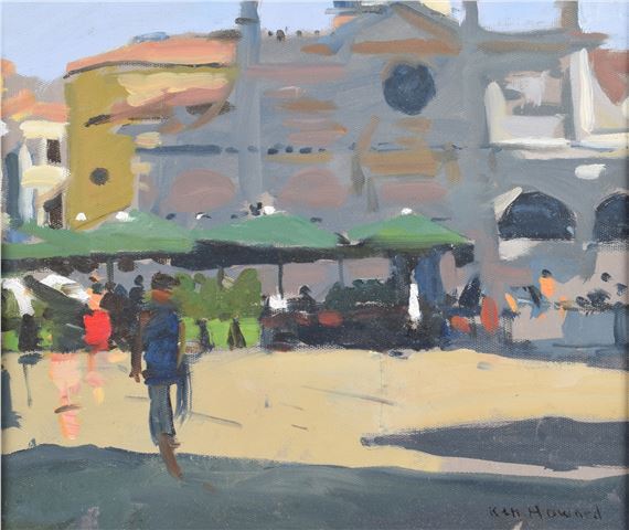Ken Howard | Figures in a Market Square | MutualArt
