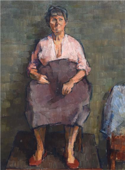 Harold Riley | Portrait of a seated lady (1957) | MutualArt