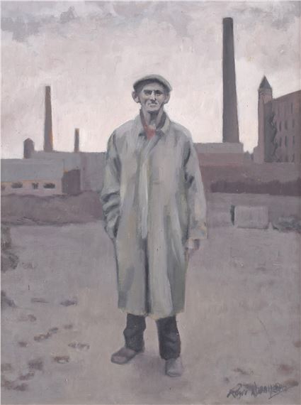 Roger Hampson | Standing male figure in an industrial Northern ...