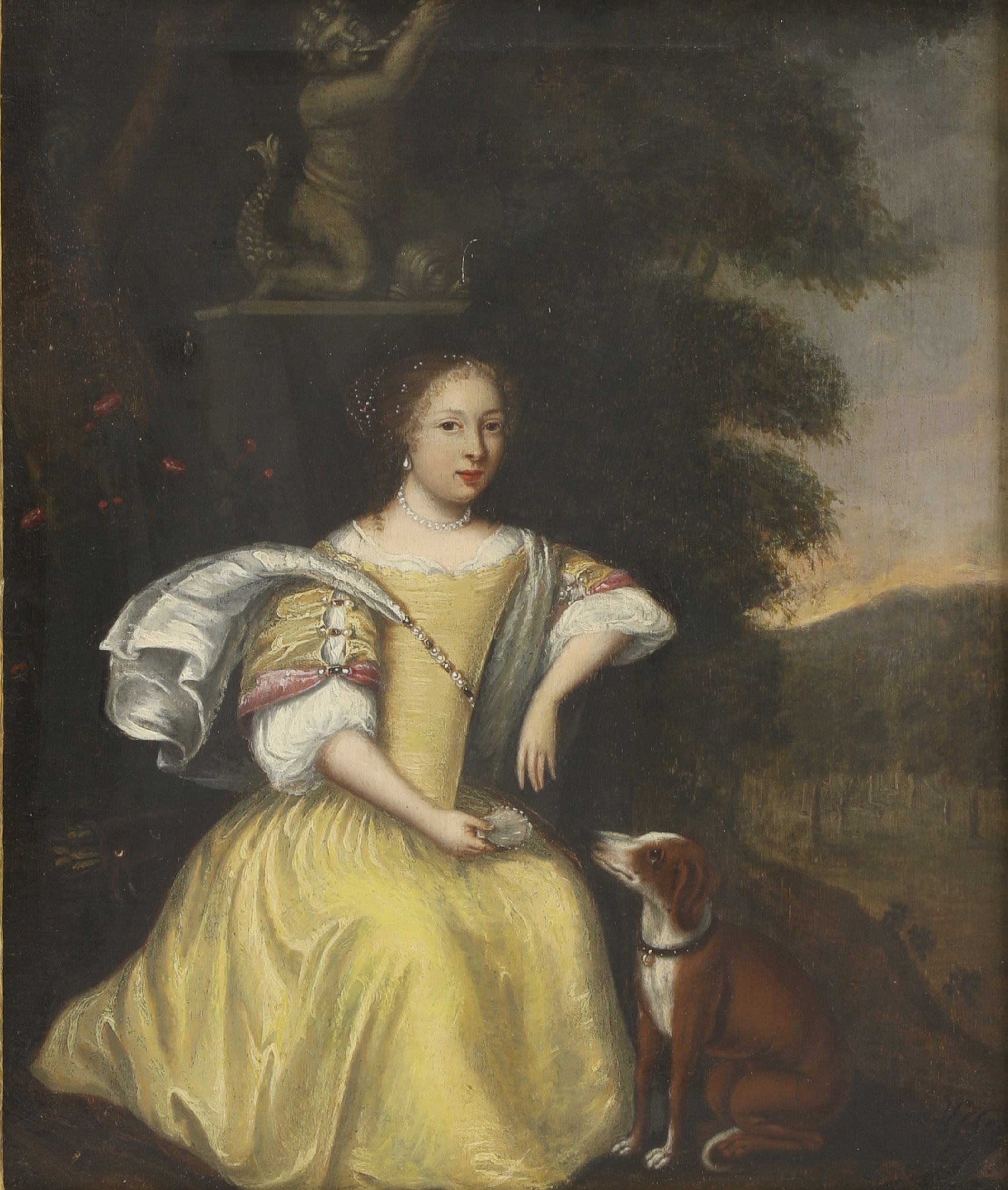 Caspar Netscher | Portrait of a young lady three-quarter-length seated ...