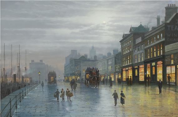 Michael Matthews | Evening on the docks | MutualArt