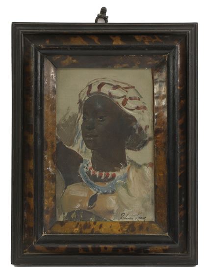 Edwin Long | Study of a Nubian girl head and shoulders (1829) | MutualArt