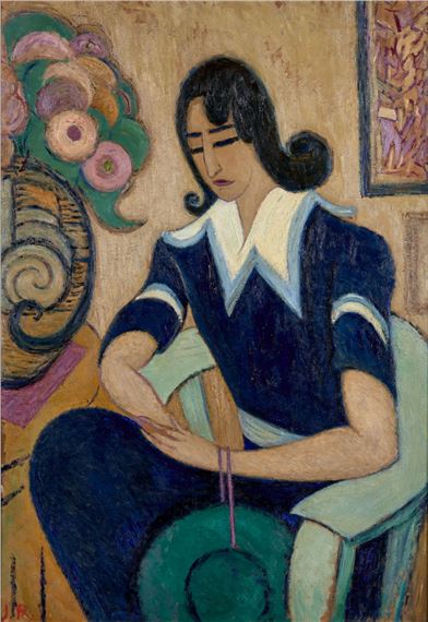 Juliette Roche | Portrait de Mademoiselle J (1947) | MutualArt