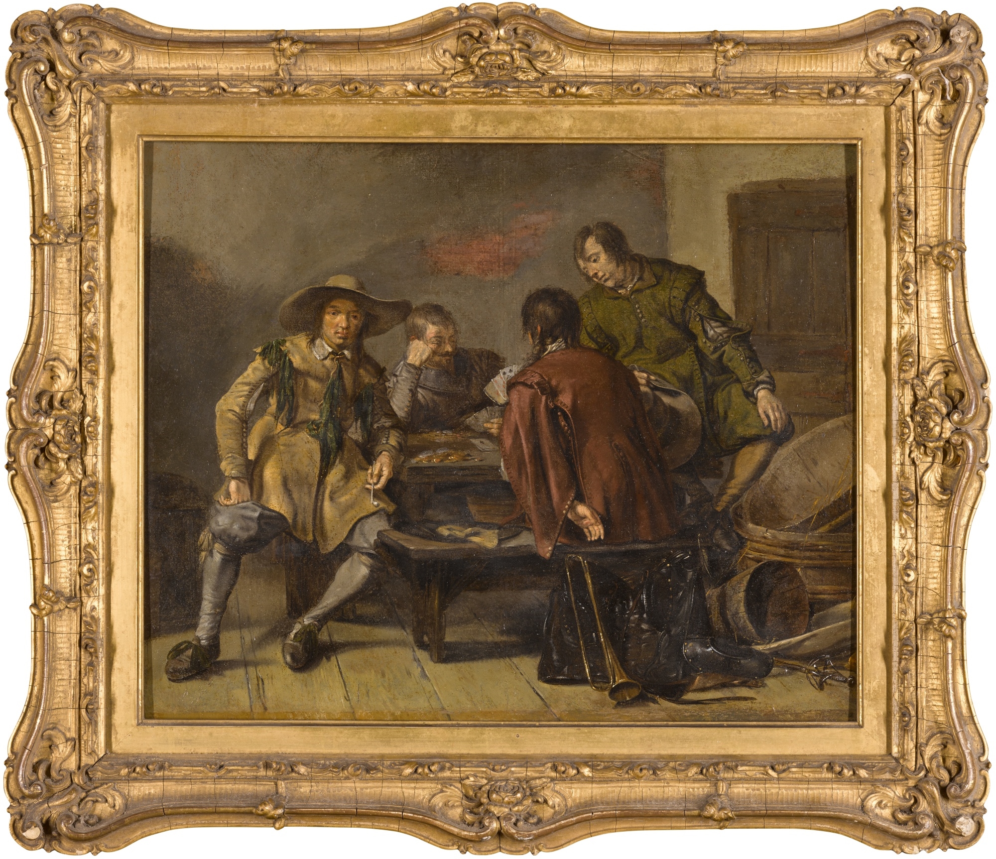 Pieter Jacobs Codde | Figures playing cards inside an inn | MutualArt