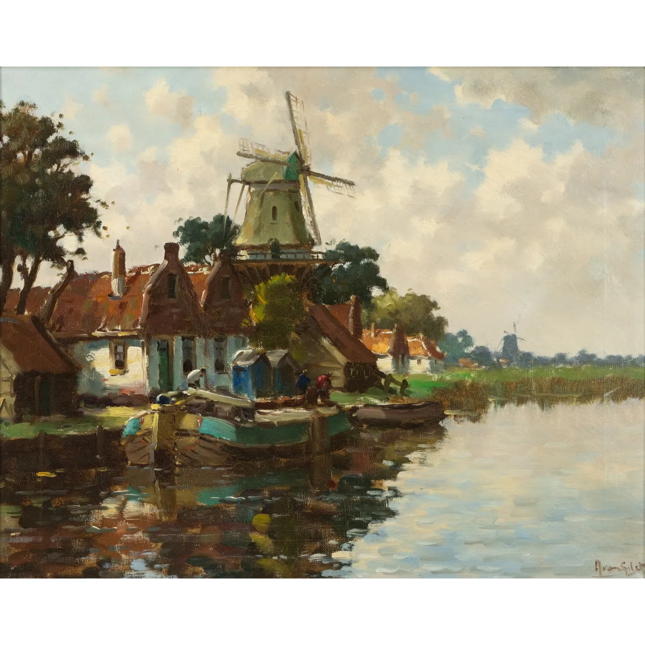 Arnout Van Gilst | Molen aan de oever | MutualArt