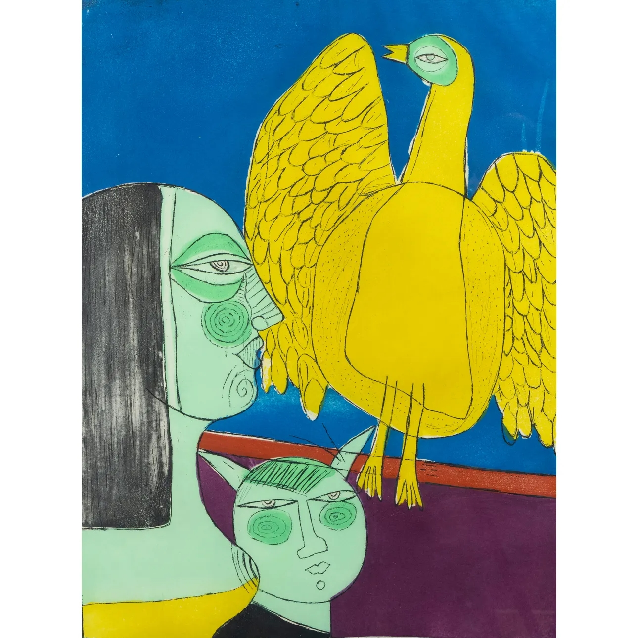 Corneille | Vrouw met kind en vogel (78) | MutualArt