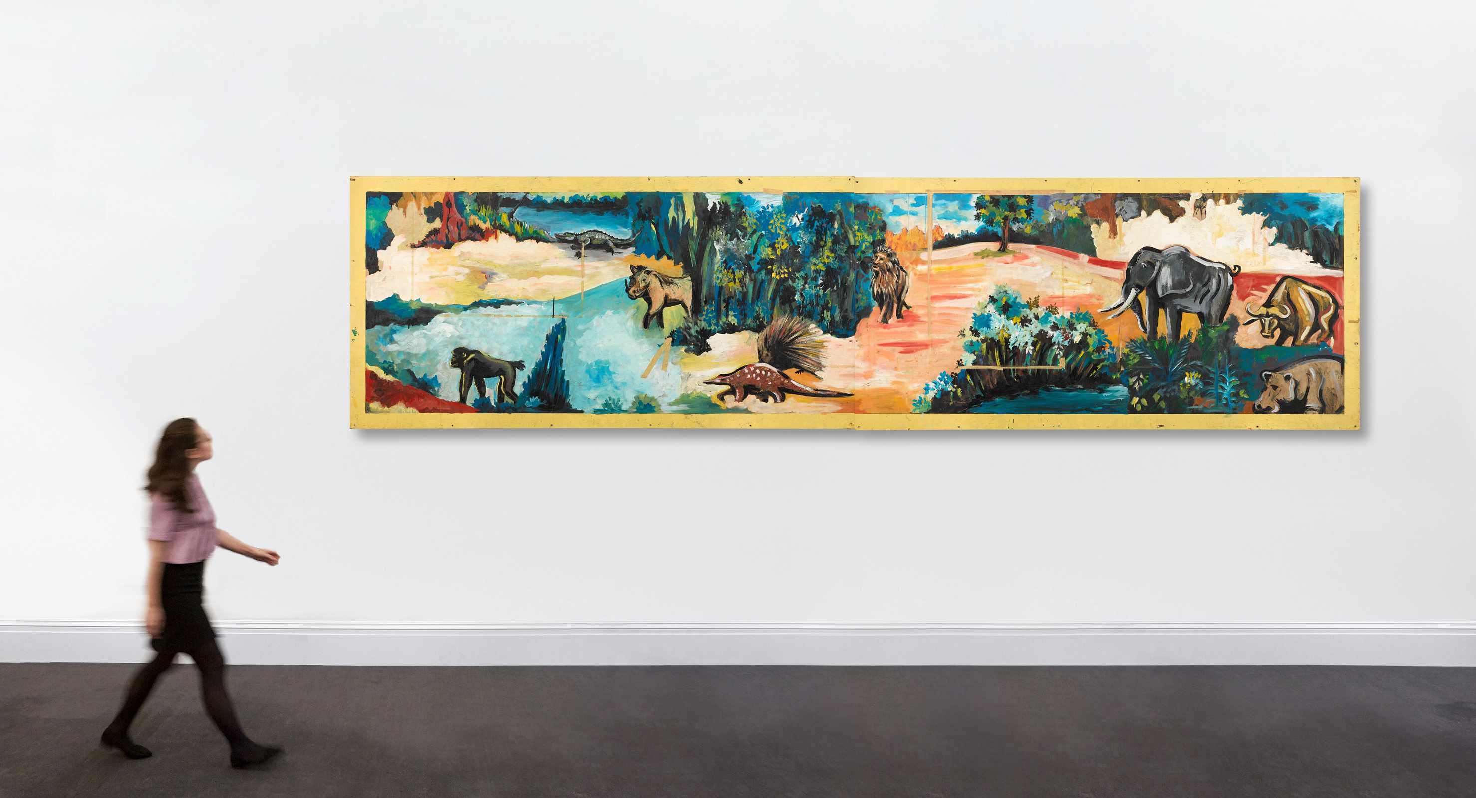 Uche Okeke | Animals in Procession (Mural for the Children's Library in ...