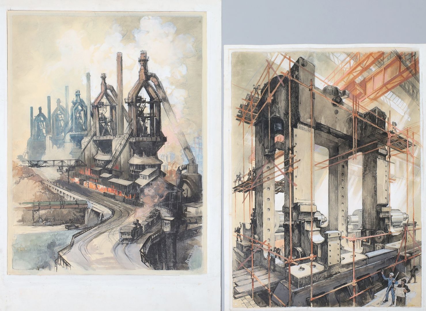 Karl Schwetz | Vier Arbeiten mit Industrieansichten | MutualArt