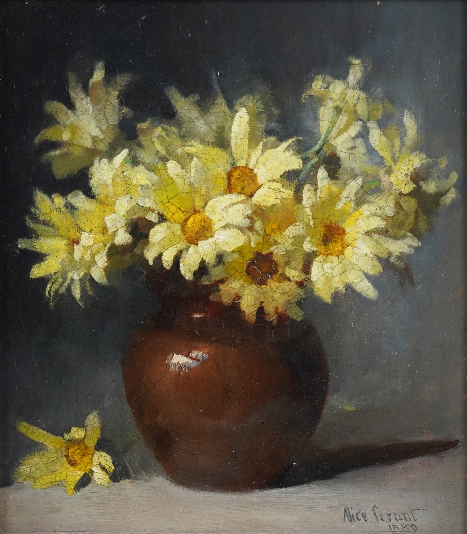 Alice Grant | Still life with Argyranthemum in a vase (1889) | MutualArt