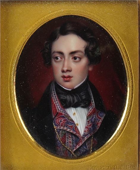 Henry Pierce Bone | Portrait miniature of the artist's son, George Bone ...