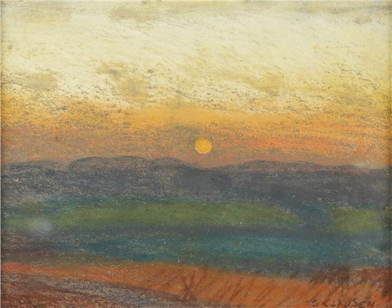 George Clausen | Sunrise over a landscape | MutualArt