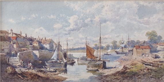 Charles Edmund Rowbotham | A quiet estuary (1886) | MutualArt