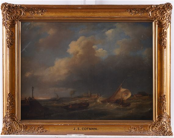 John Sell Cotman | Shipping in an estuary with a storm approaching ...